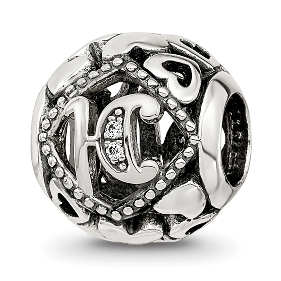 Jewelry | Sterling Silver Reflections Cz Letter H Bead | Poshmark